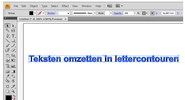 Het lettertype van je sticker